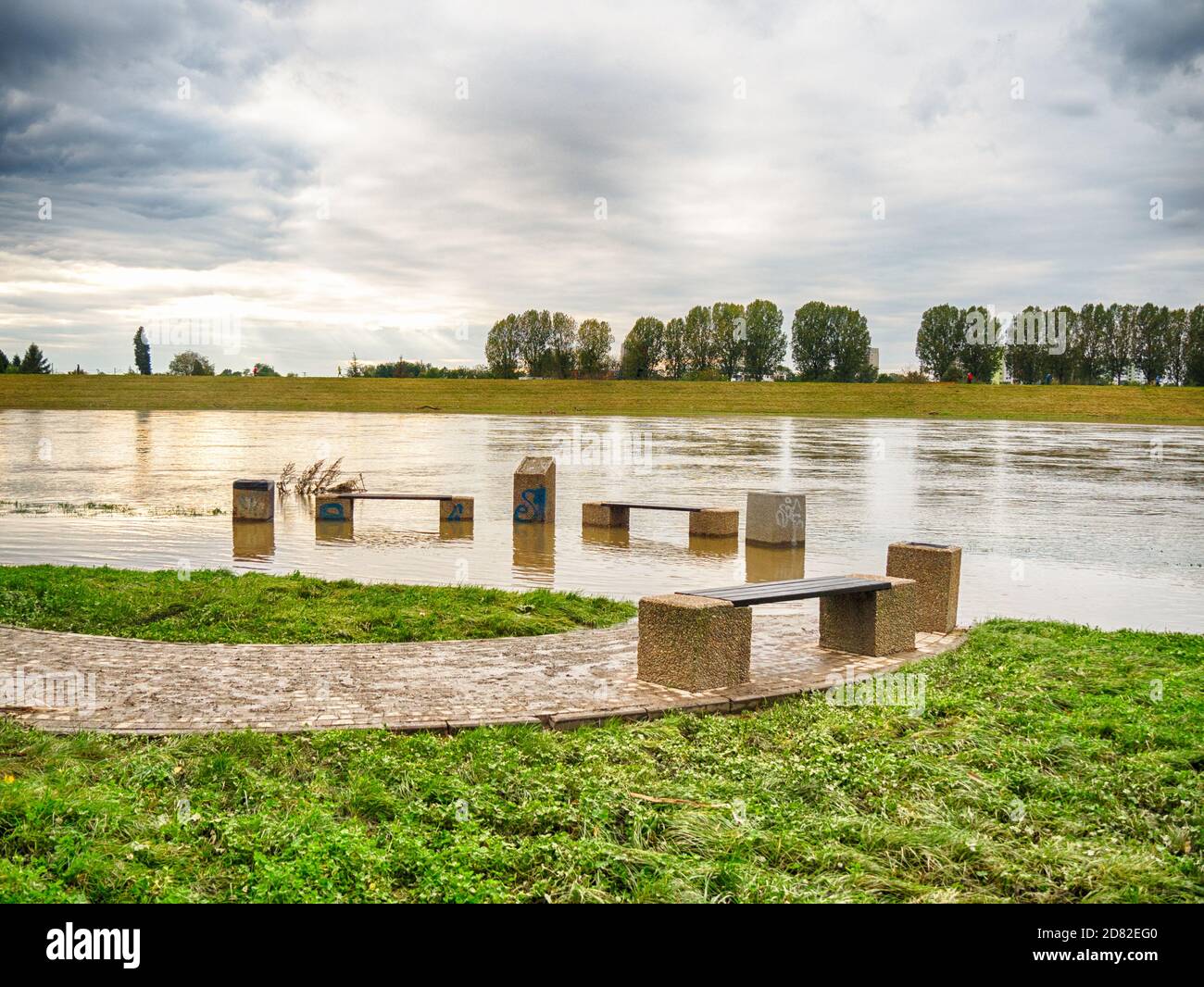 High water level in the river Stock Photo - Alamy