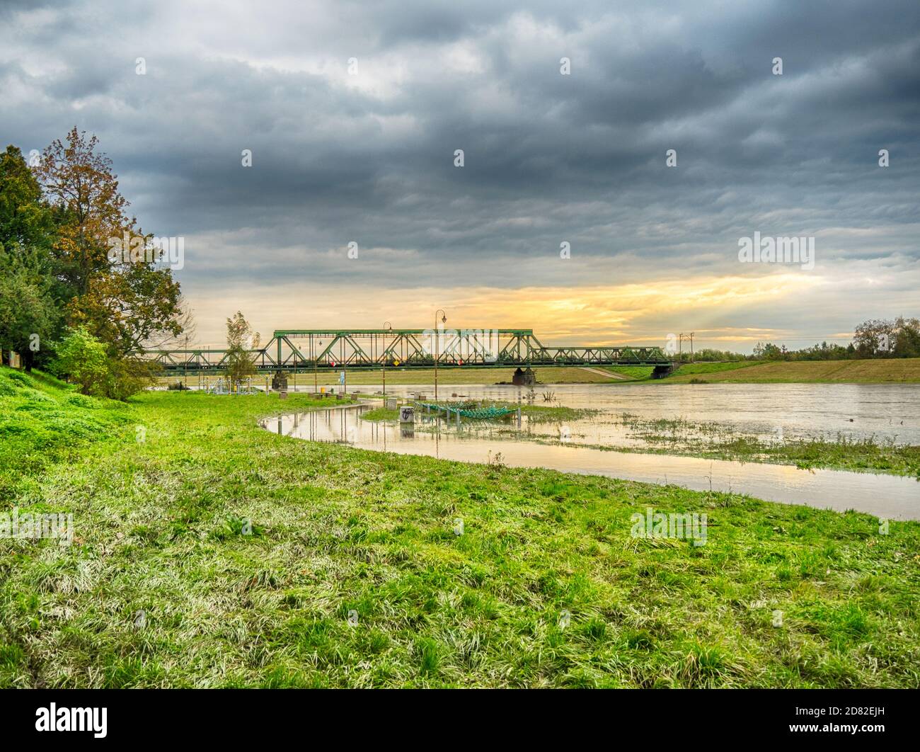 High water level in the river Stock Photo - Alamy