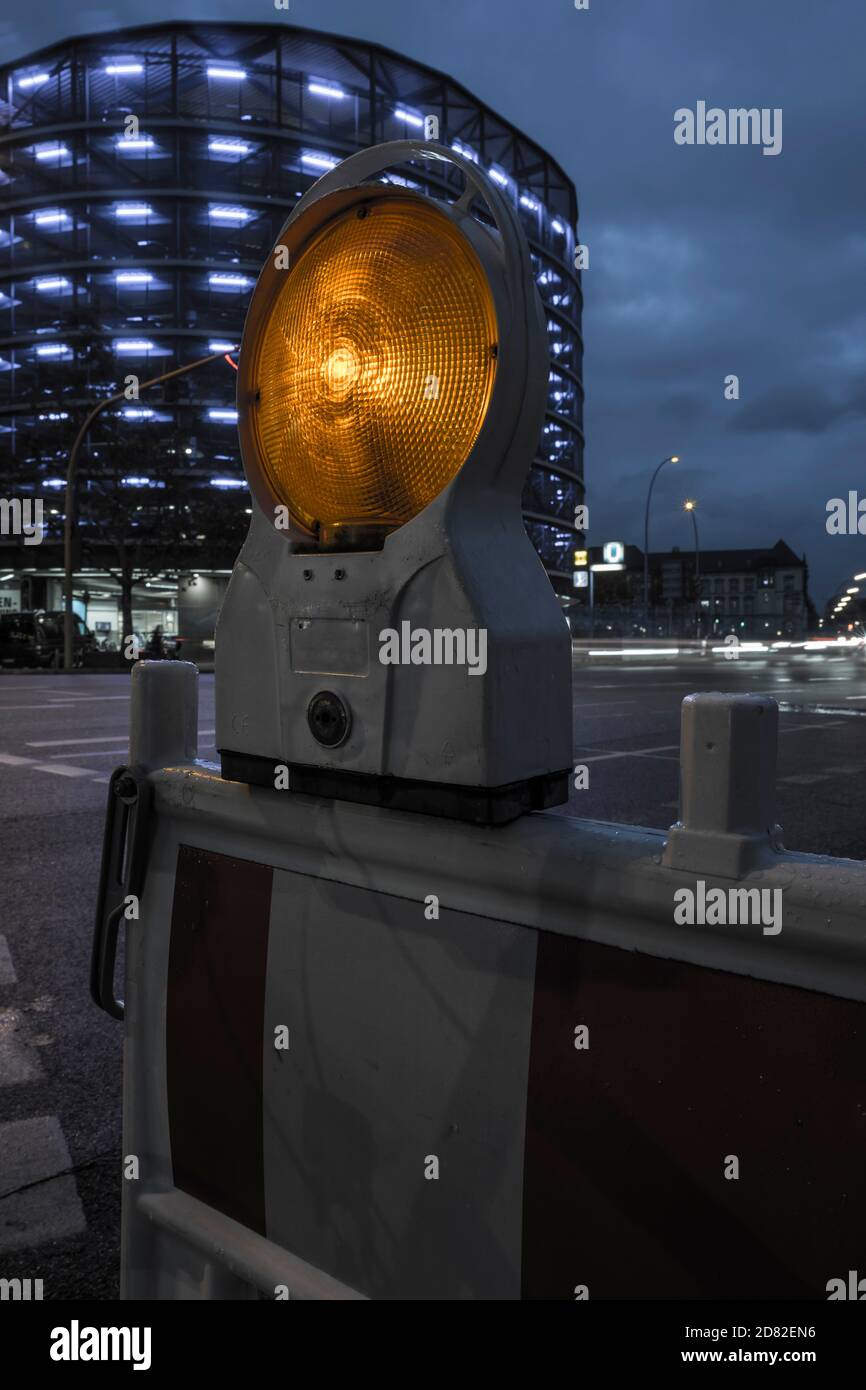 urban construction site warning light Stock Photo - Alamy