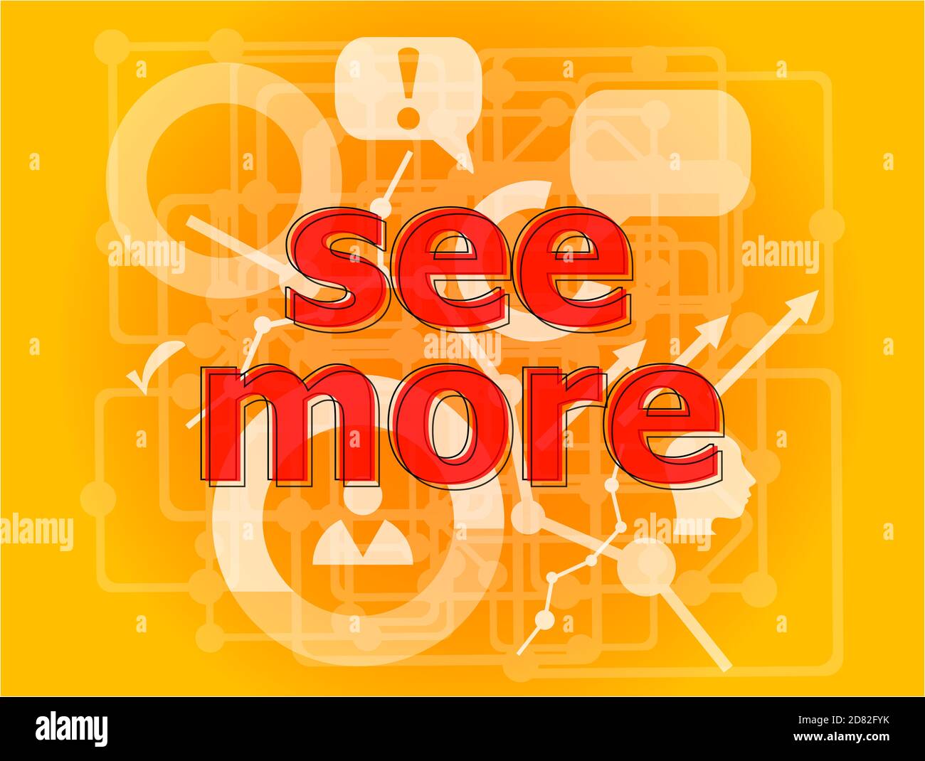 Text see more on digital background. Education concept . Big set of ...