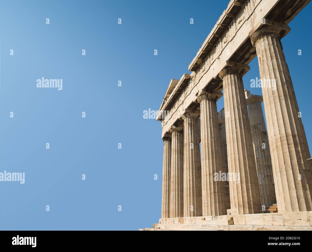the temple of Parthenon on Acropolis in the city of Athens, Greece ...