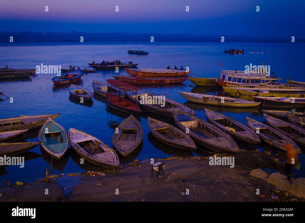 Sunset on the Ganges River in India Stock Photo - Alamy