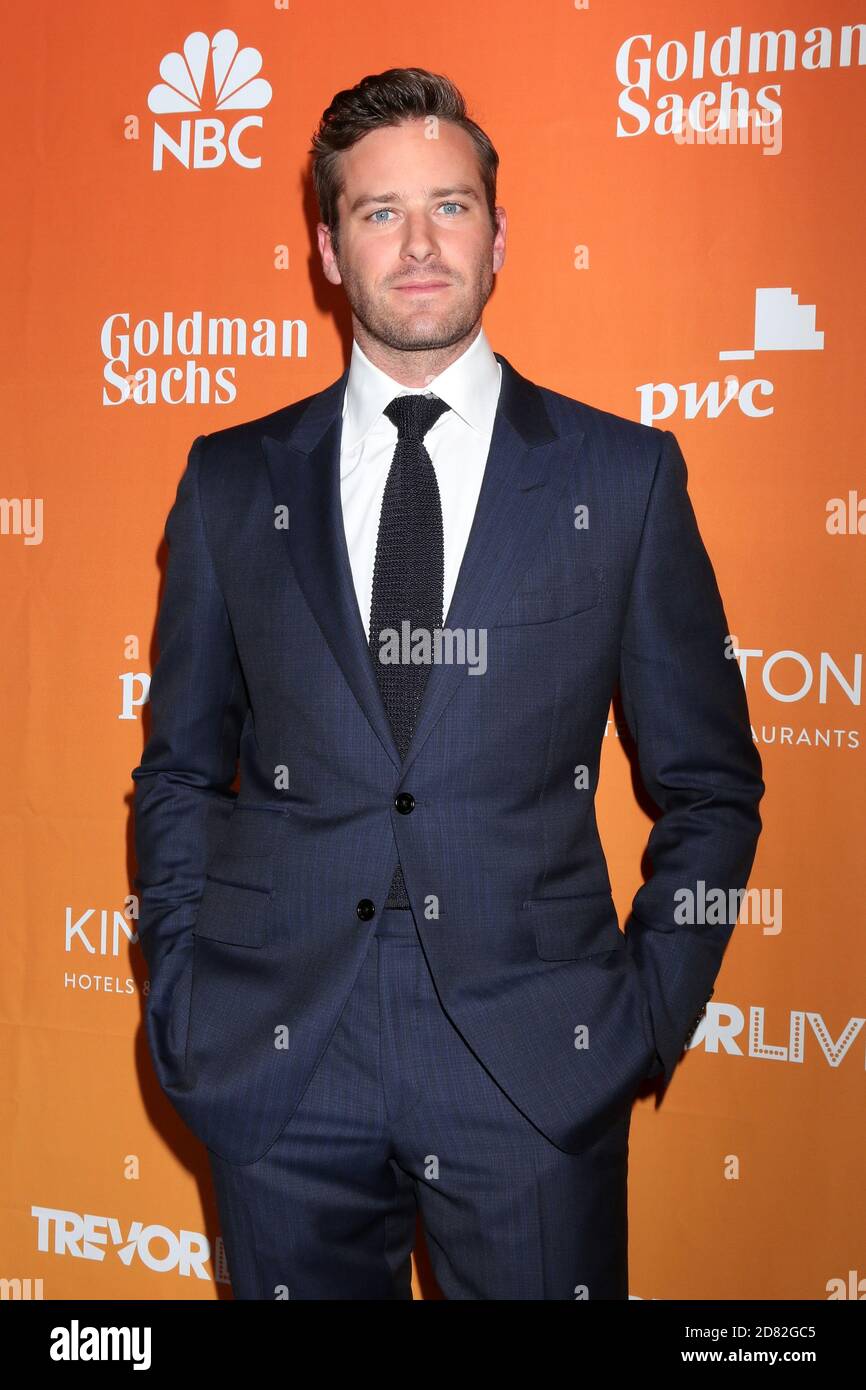 LOS ANGELES - DEC 3: Armie Hammer at the 2017 TrevorLIVE Los Angeles at ...