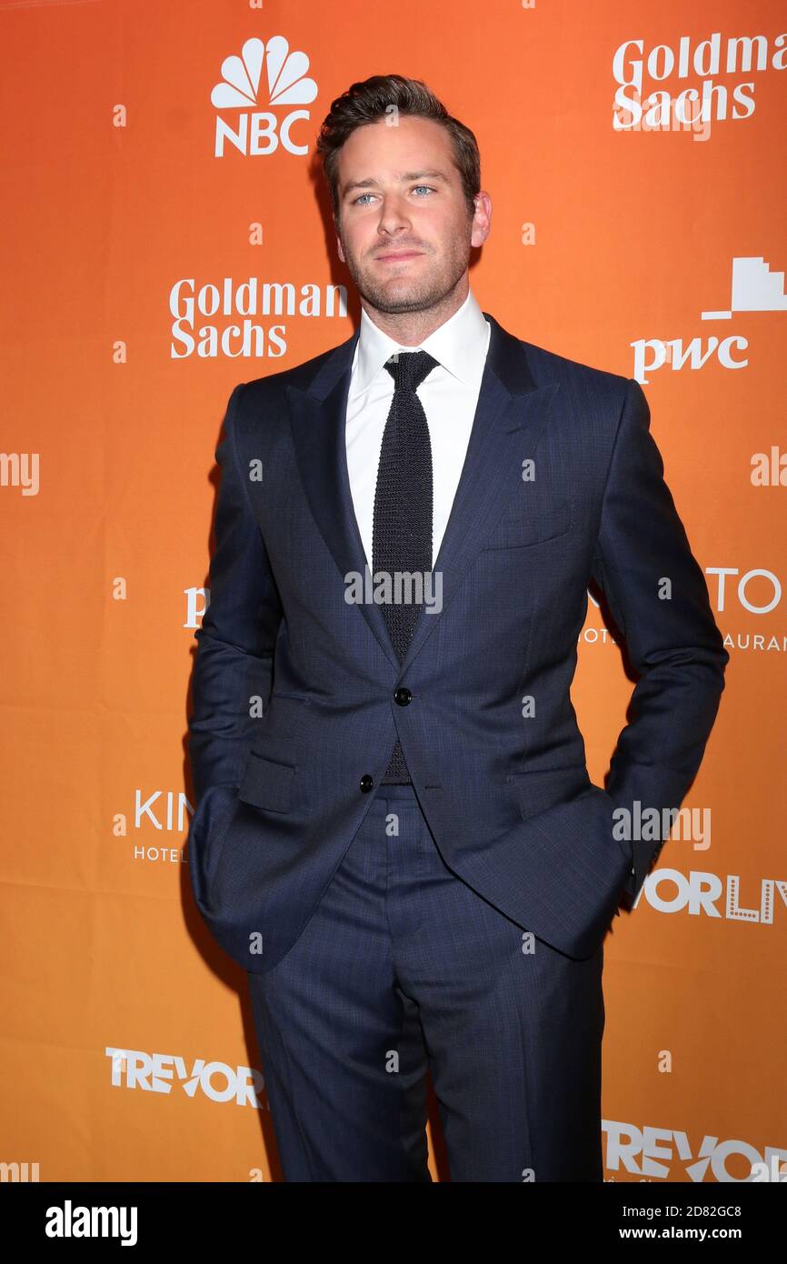 LOS ANGELES - DEC 3: Armie Hammer at the 2017 TrevorLIVE Los Angeles at ...