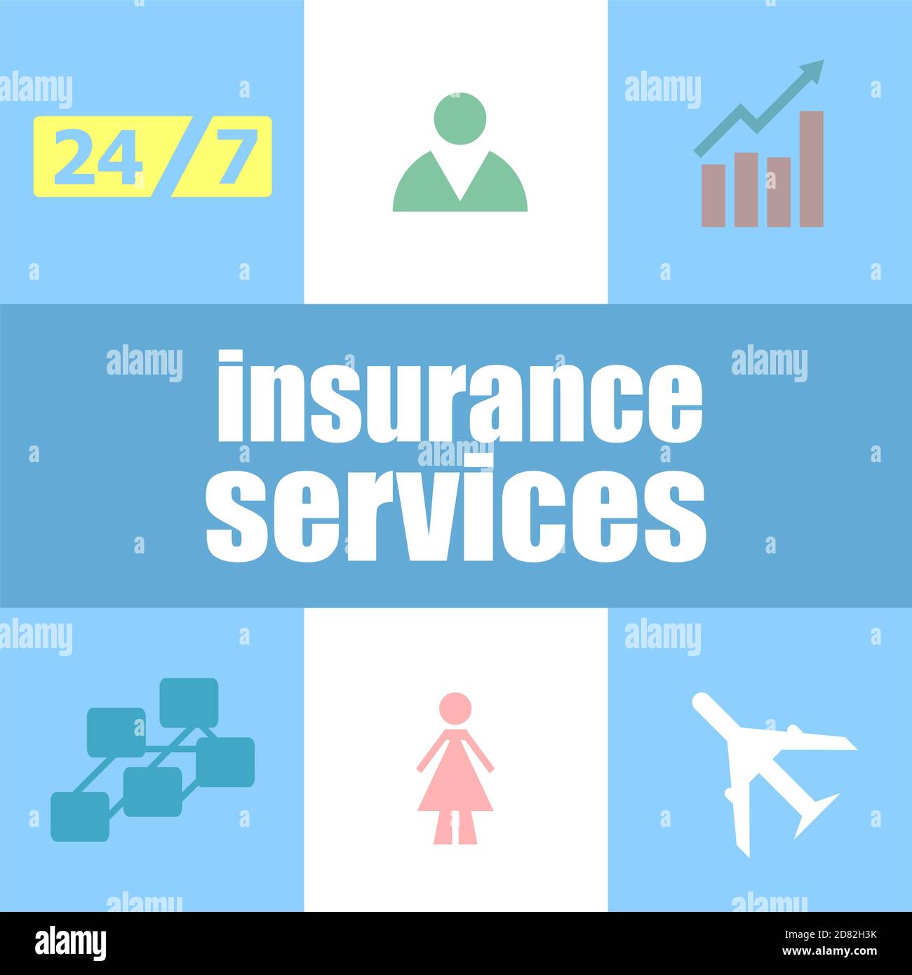 Text insurance services. Social concept . Infographic dashboard ui ...