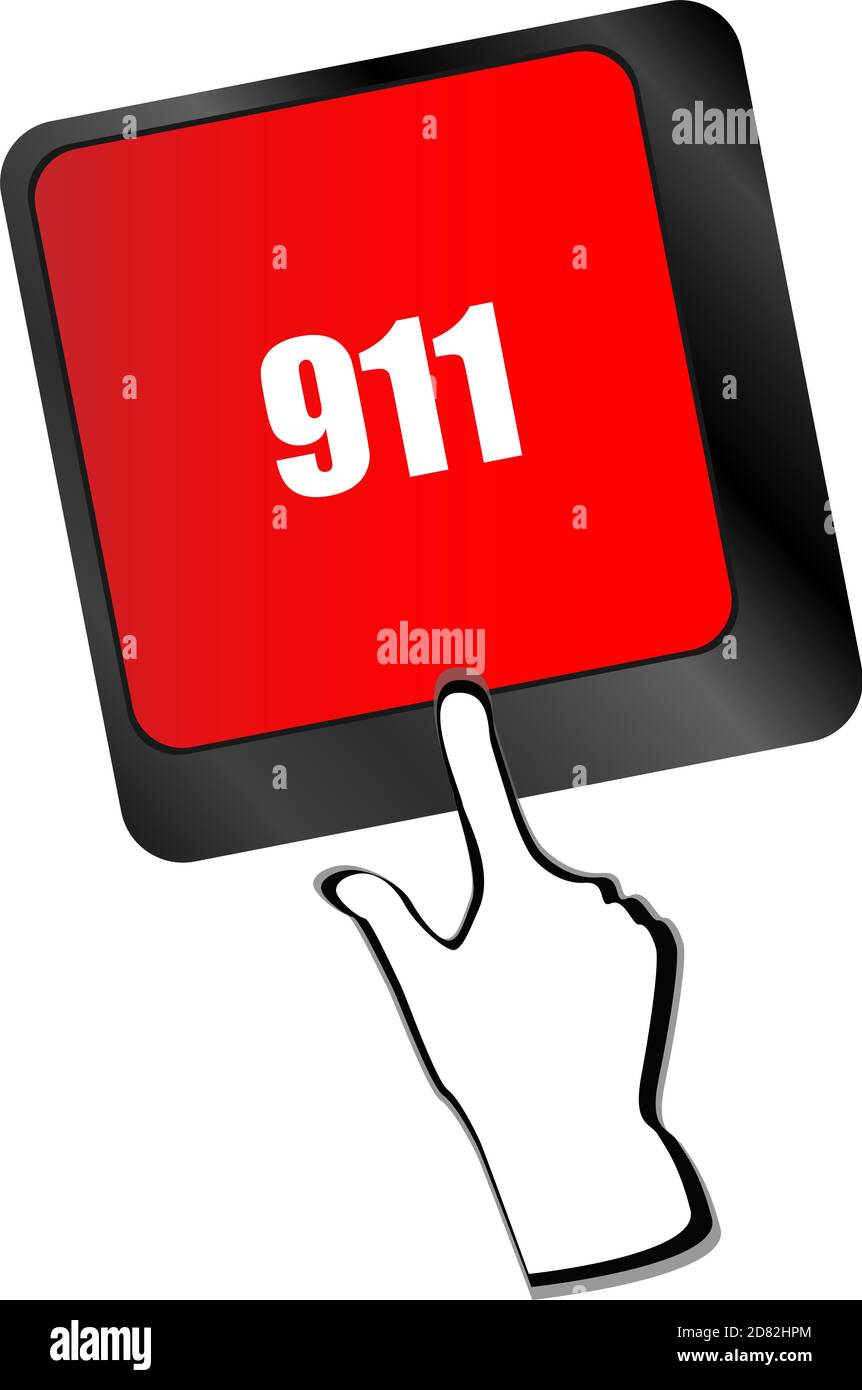 Computer keyboard keys with the 911 sign Stock Photo - Alamy