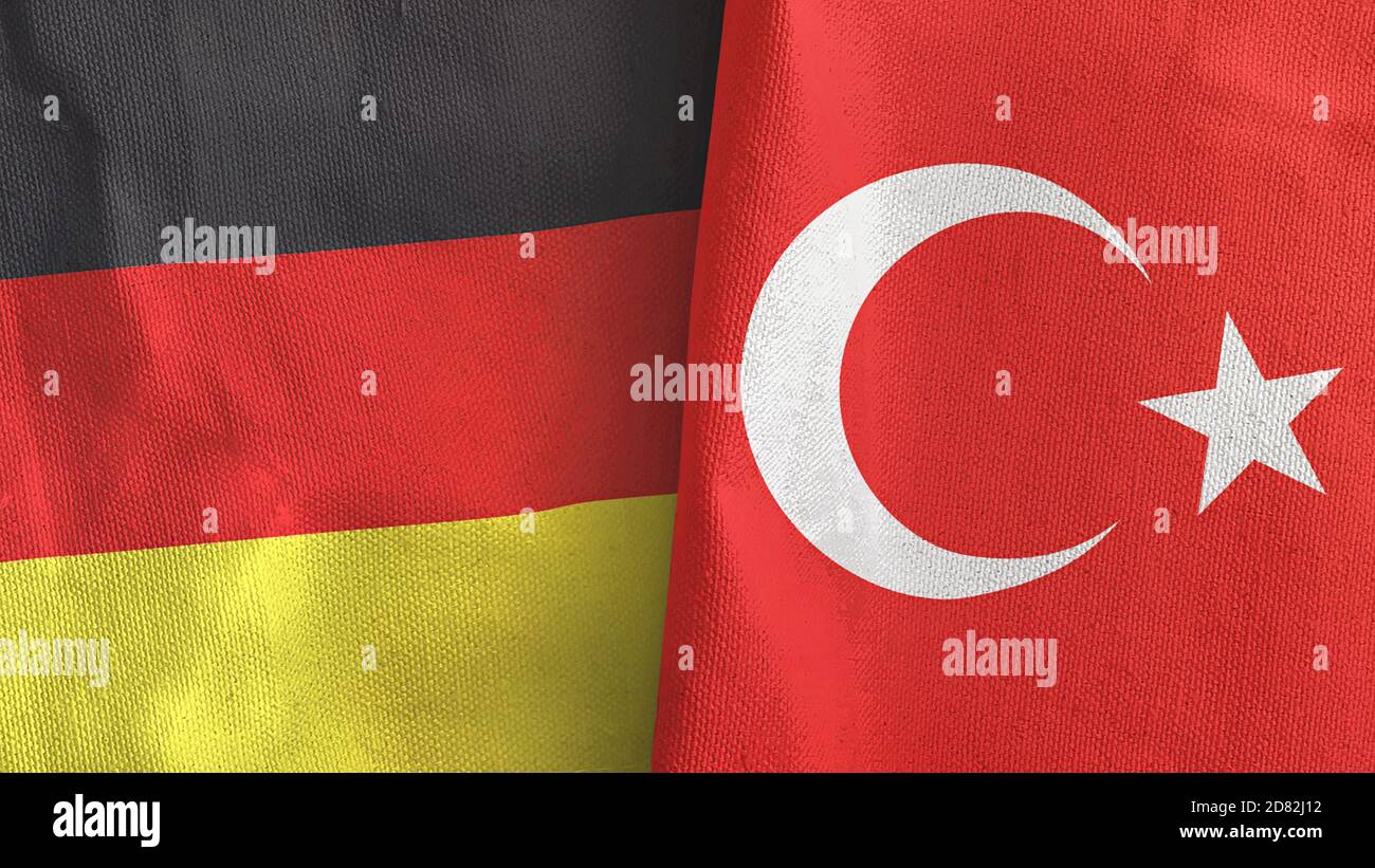 Turkey and Germany two flags textile cloth 3D rendering Stock Photo - Alamy