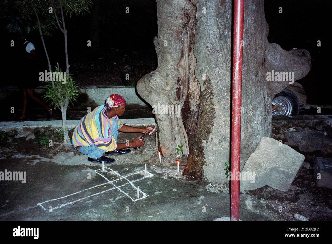 Voodoo ceremony in Haiti : preparing the sacremonial chamber Stock ...