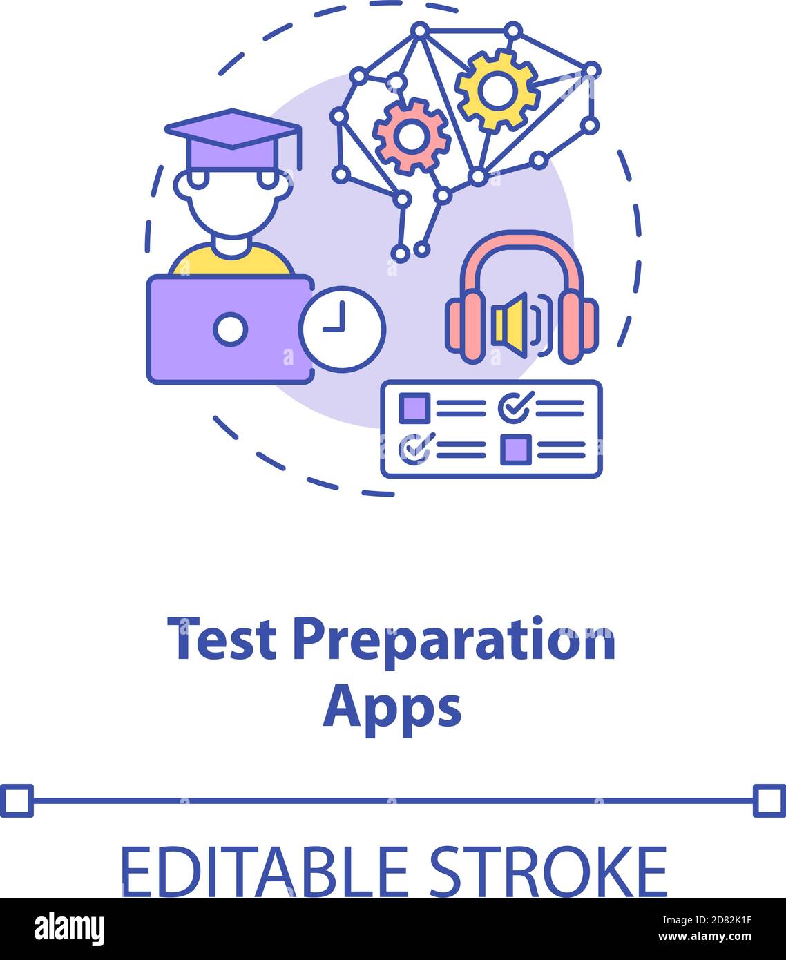 Test preparation apps concept icon Stock Vector Image & Art - Alamy