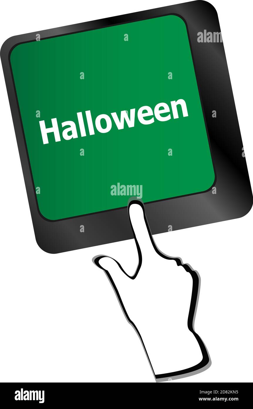 Halloween key on computer keyboard keys isolated Stock Photo - Alamy