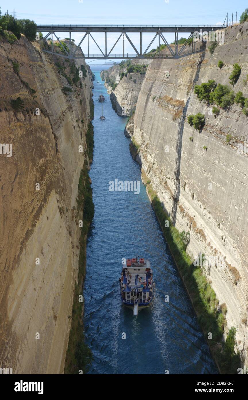 Corinth canal aerial hi-res stock photography and images - Alamy