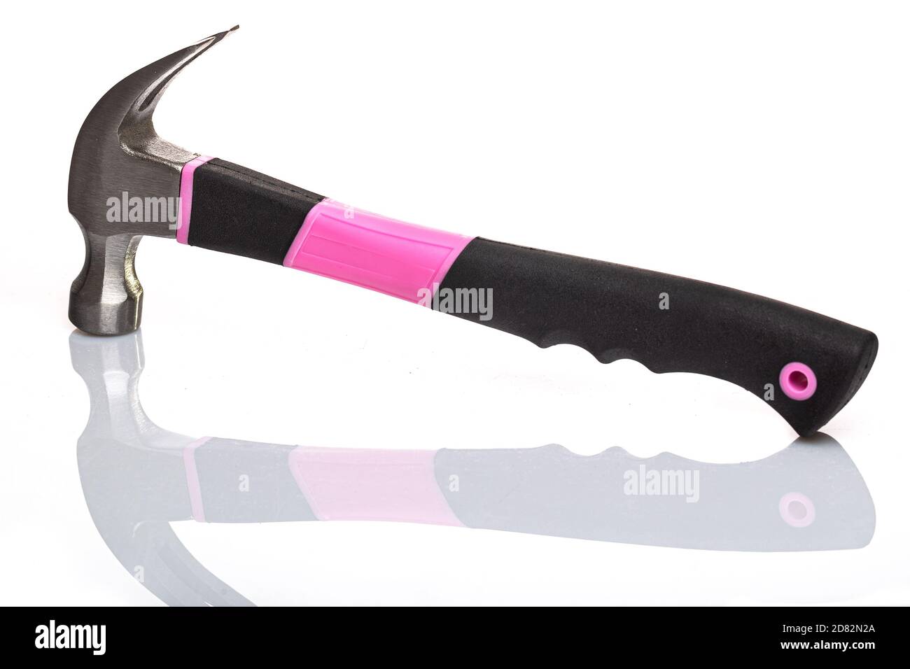 Hammer with pink handle on a white background Stock Photo - Alamy