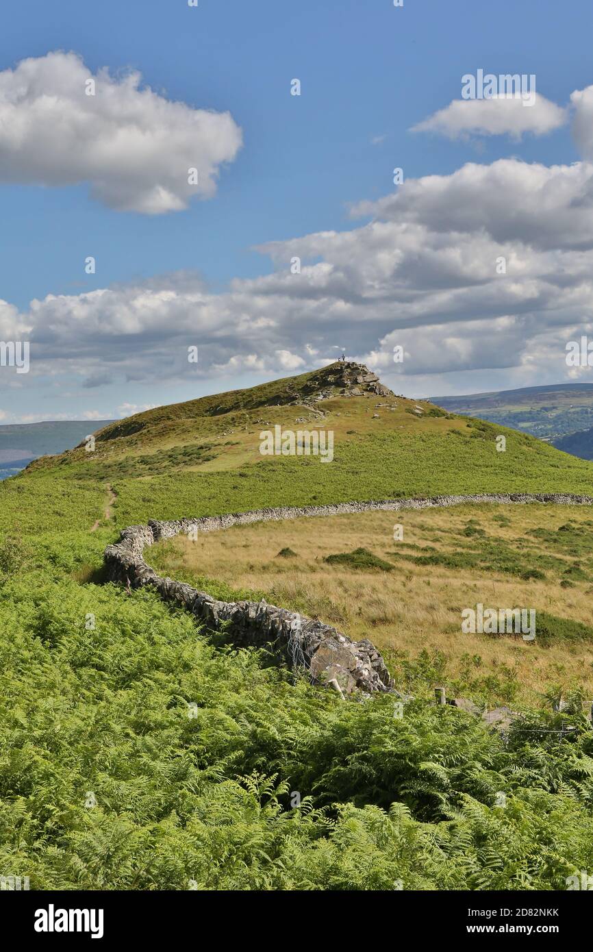 A view of Table Mountain above Crickhowell town in the Brecon Beacons ...
