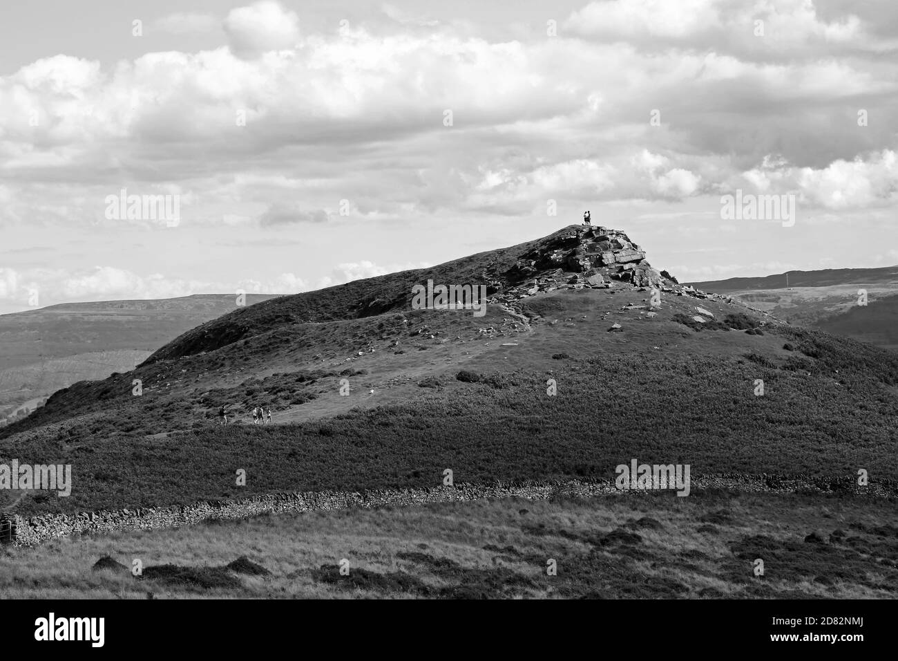 A view of Table Mountain above Crickhowell town in the Brecon Beacons ...