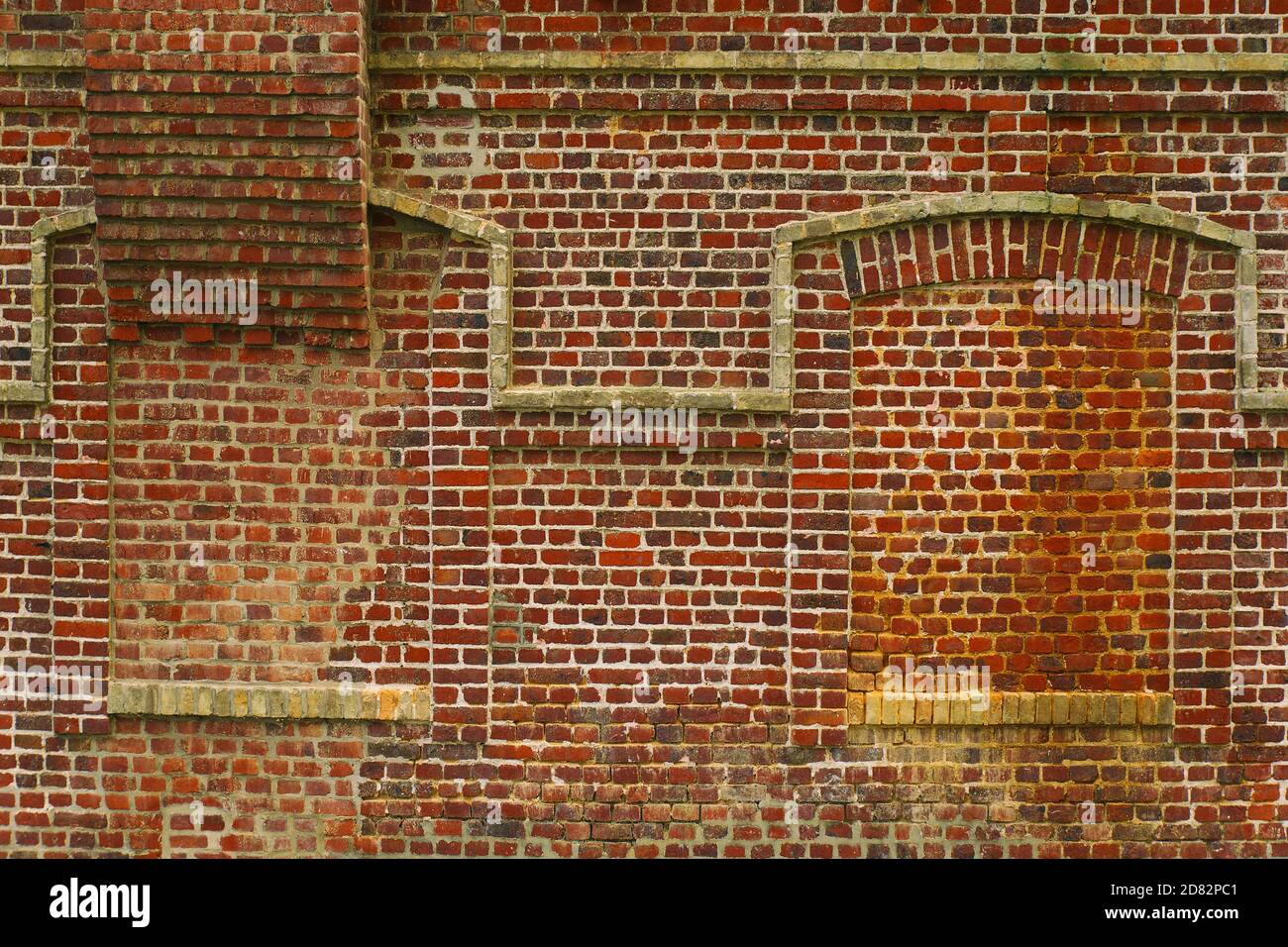 Doomed windows in brick facade, Etretat-Normandy, France Stock Photo ...