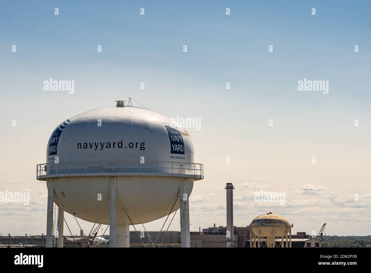 Philadelphia, PA - Sept. 21, 2020: Water tower at the Navy Yard in ...