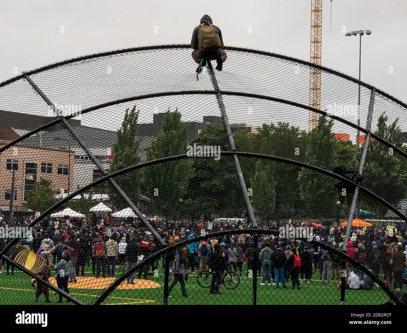 Seattle, USA Jun 9, 2020: Protestors at Chaz located by the East ...