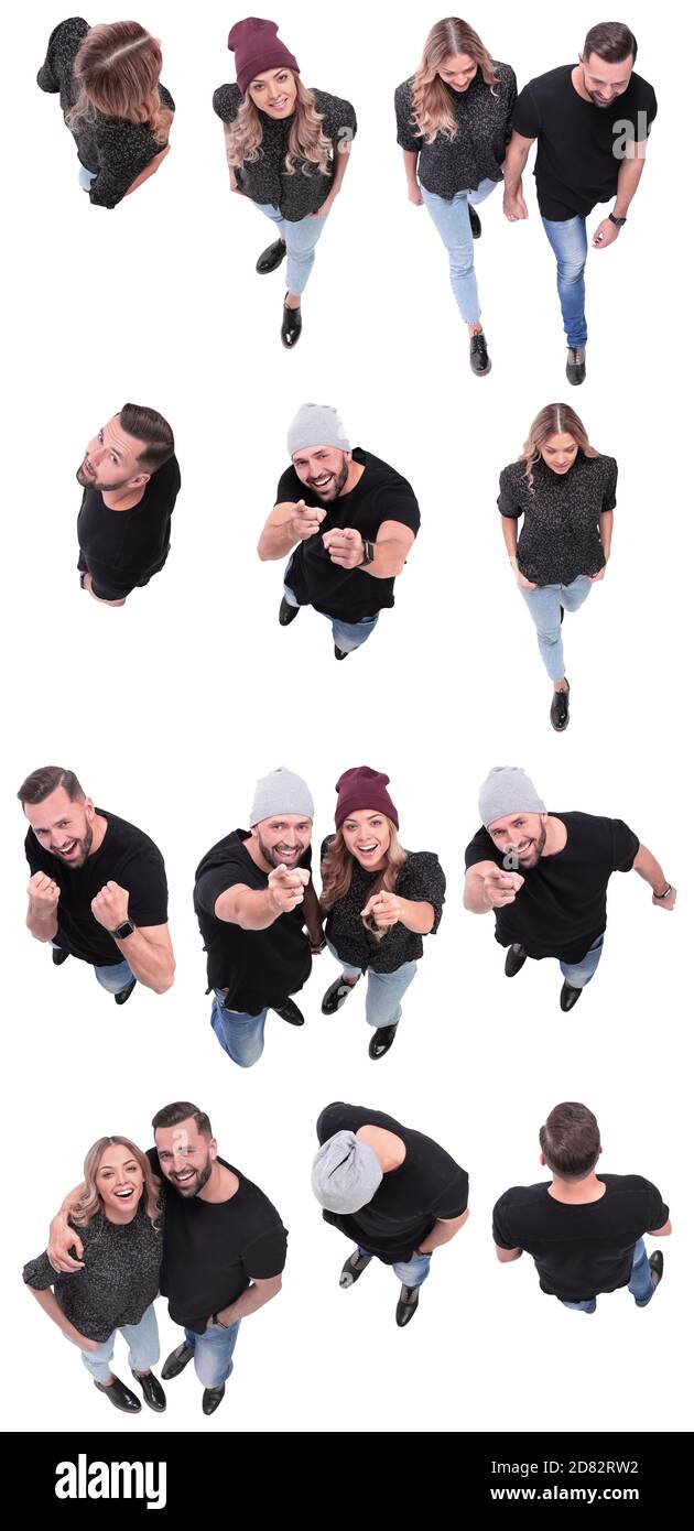 top view. image of modern different young people Stock Photo - Alamy