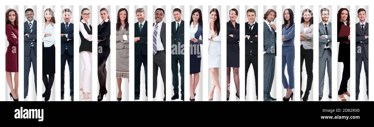 panoramic collage of a group of successful young business people Stock ...