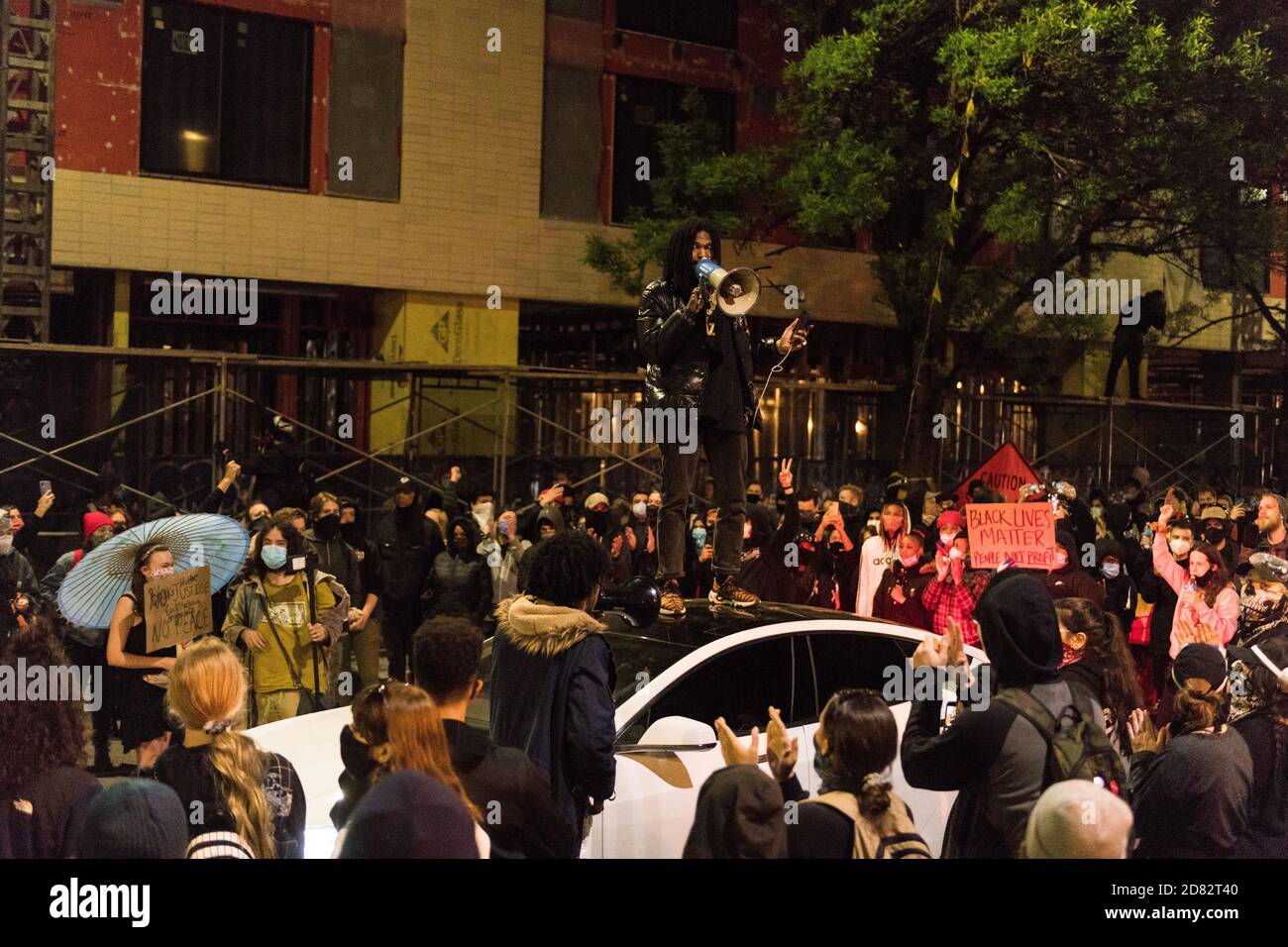 Seattle, USA Jun 3, 2020: Raz Simone leading a protest at Chaz located ...
