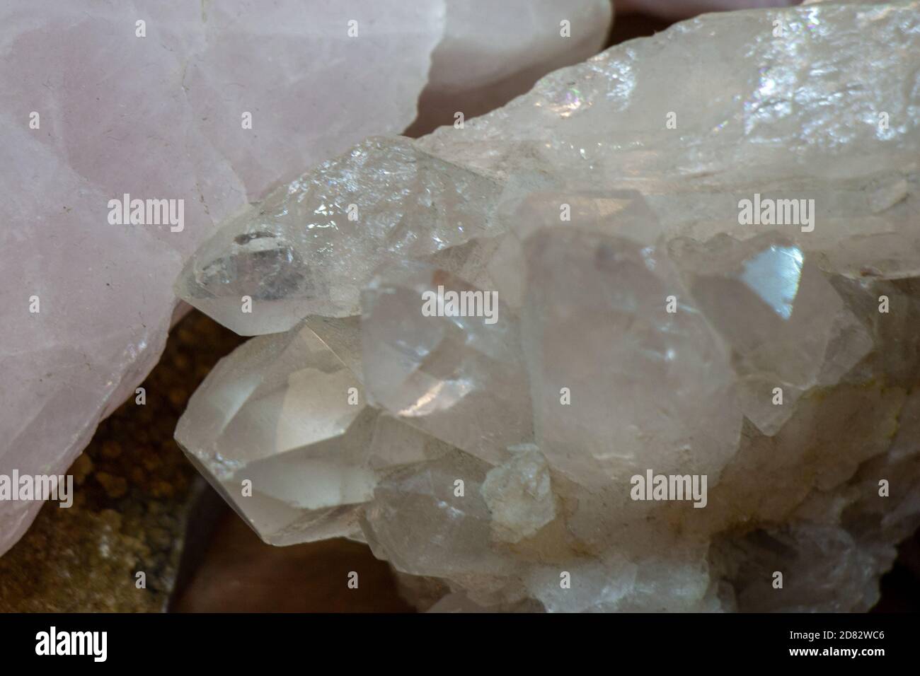 crystal quartz gem stone as natural mineral rock specimen Stock Photo ...