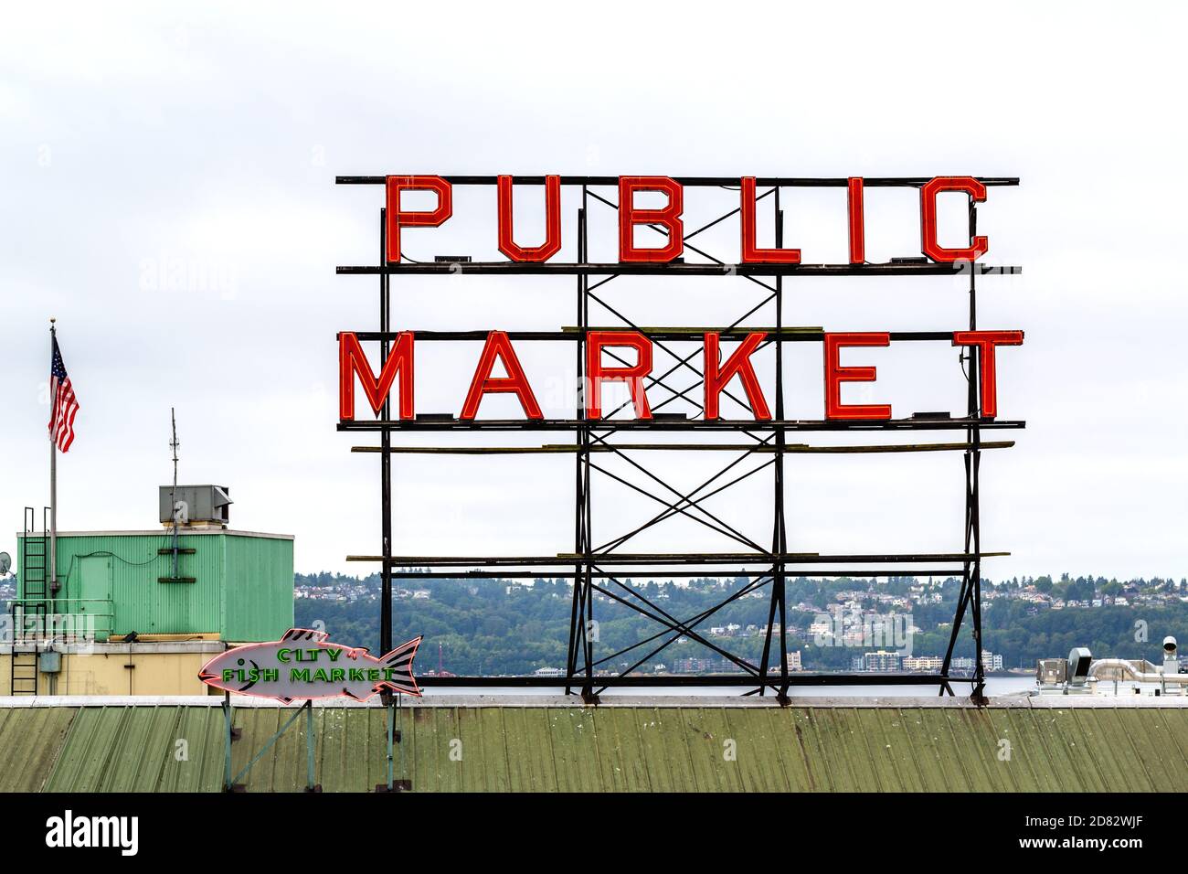 Public Market Sign, Seattle-WA Stock Photo - Alamy