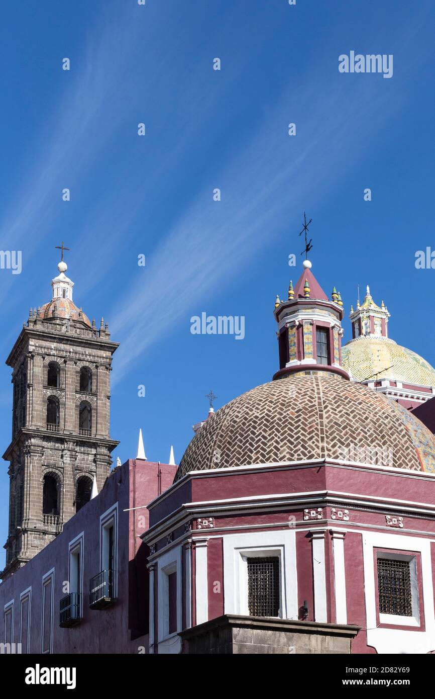 Puebla cathedral mexico facade hi-res stock photography and images - Alamy