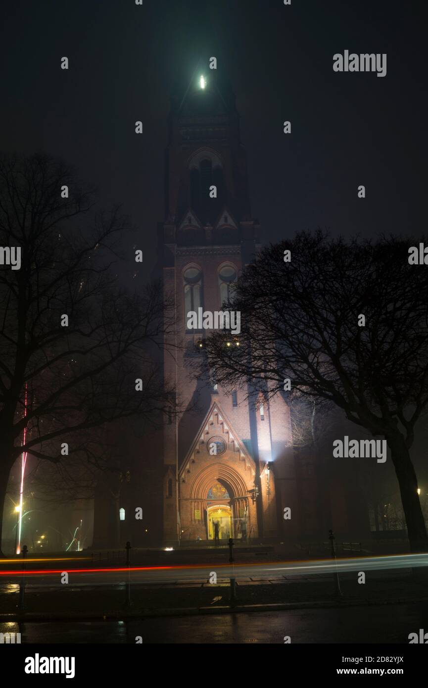 Church at Night Stock Photo - Alamy