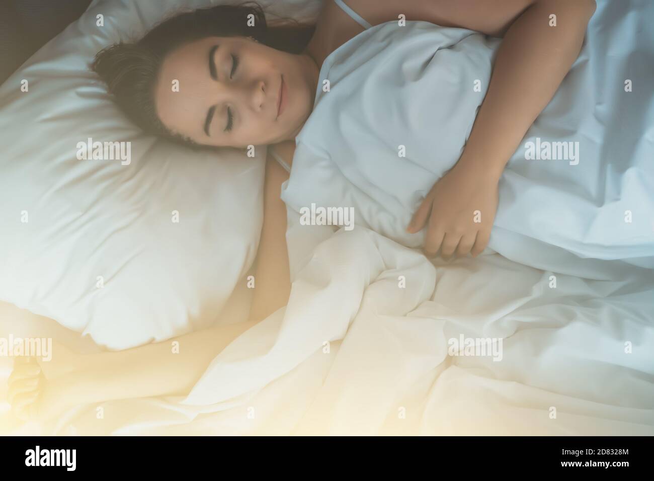 Top view beautiful woman sleeping hi-res stock photography and images ...