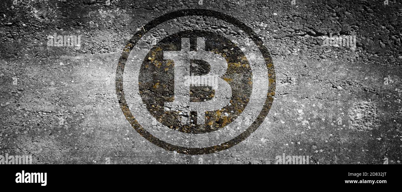 Cryptocurrency concept. Trends in bitcoin exchange rates. Rise and fall ...