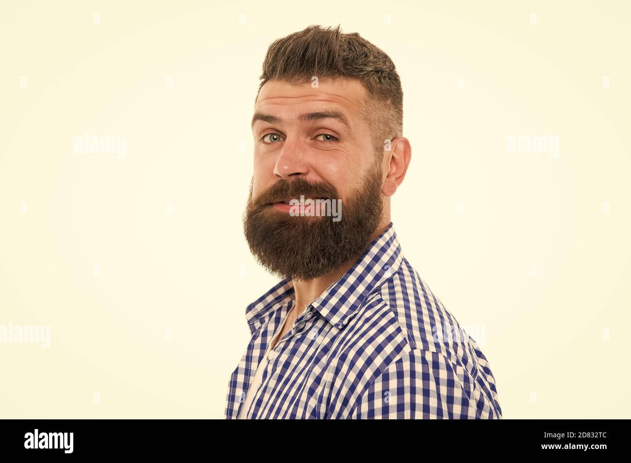 my beard looks perfect. male beauty portrait. well-groomed bearded man ...