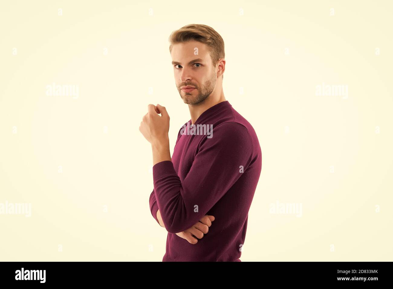 Facial care. Handsome man isolated on white. Unshaven man. Hipster guy ...