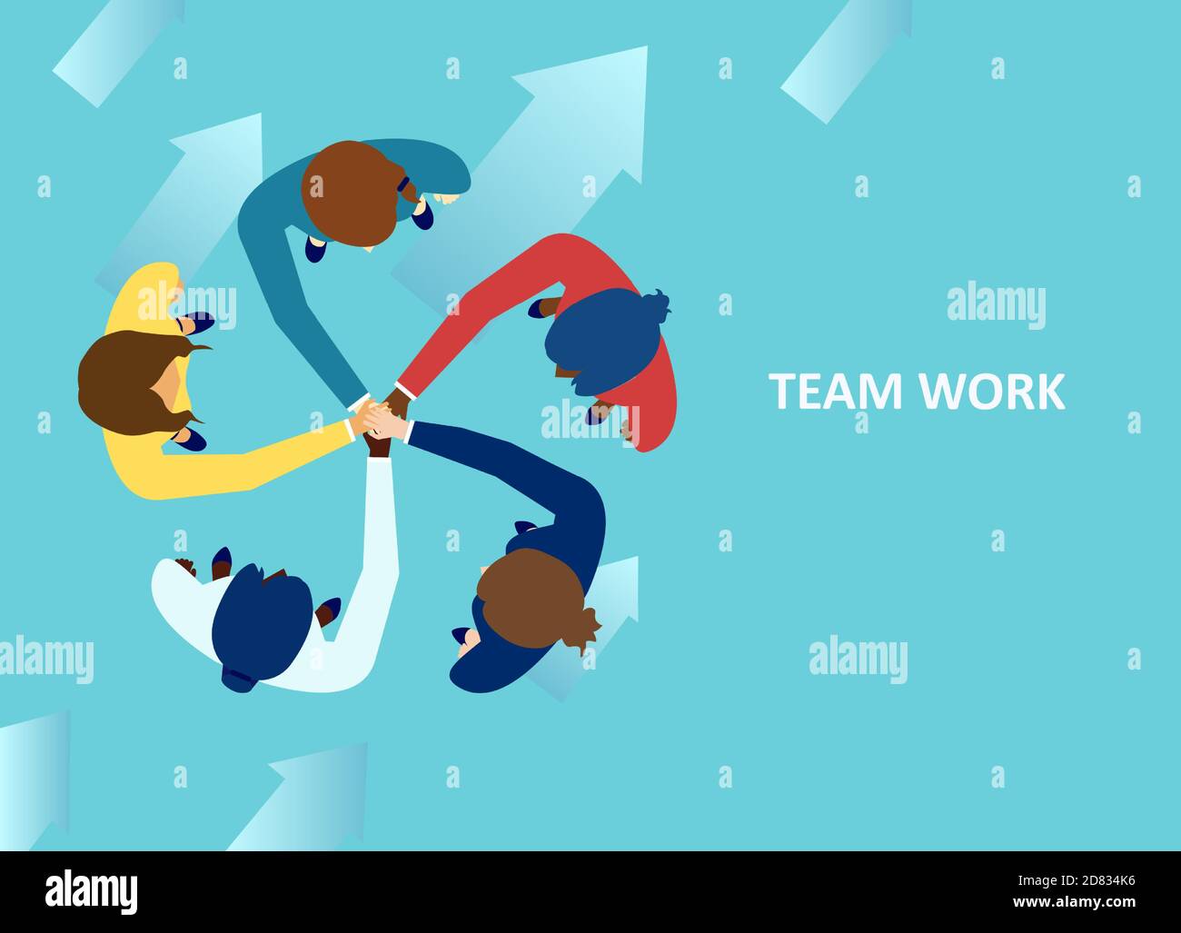 Vector of diverse women putting their hands together as a symbol of ...