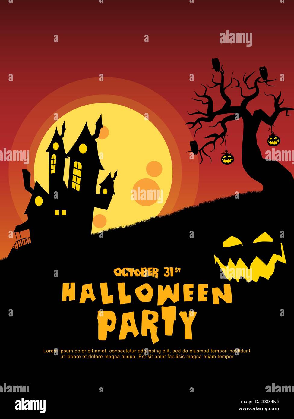 Halloween sale banner. Halloween background with tombstones, pumpkin ...