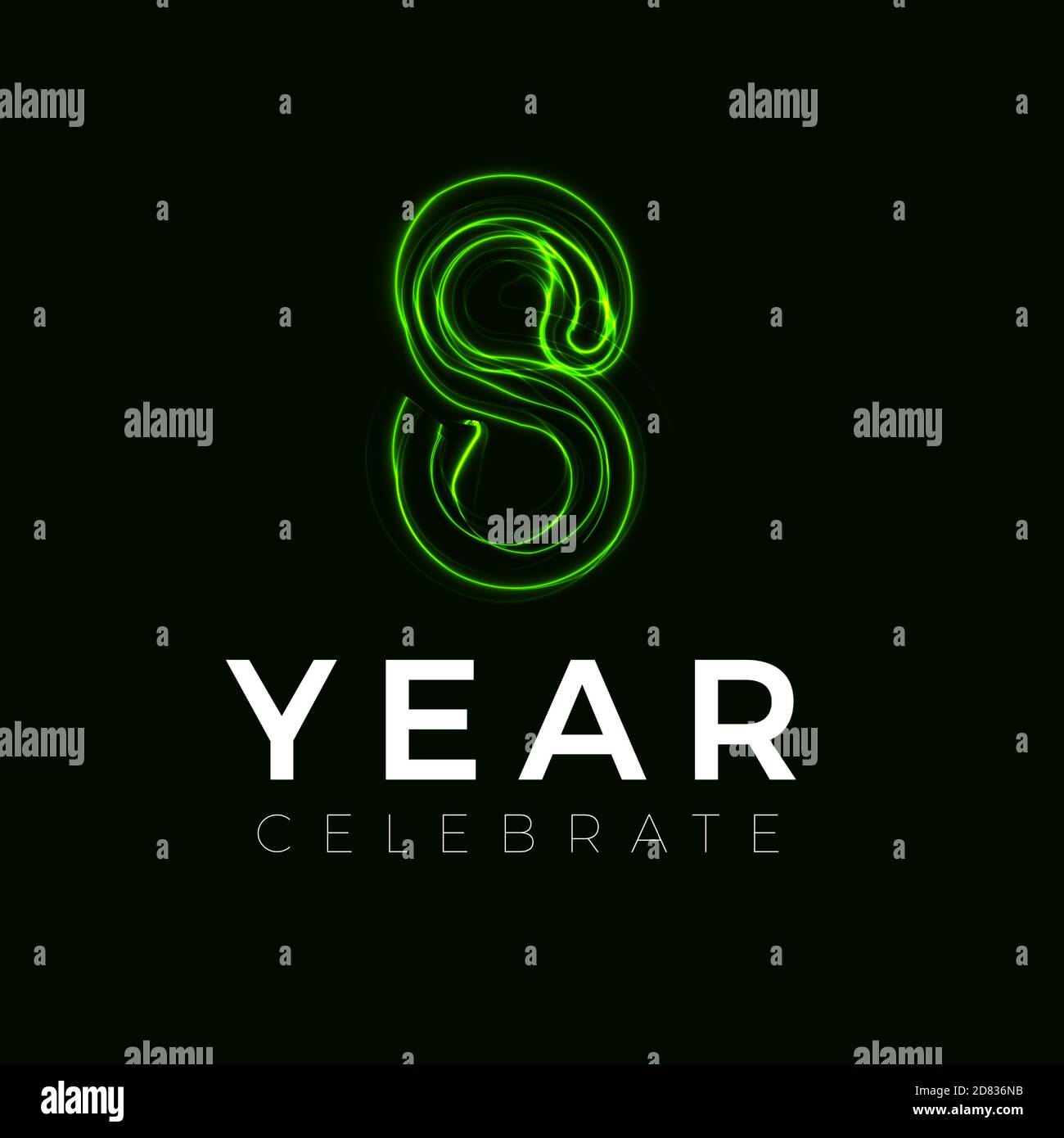 Eight Years celebrate poster for party. 8 years sign. Eighth birthday ...