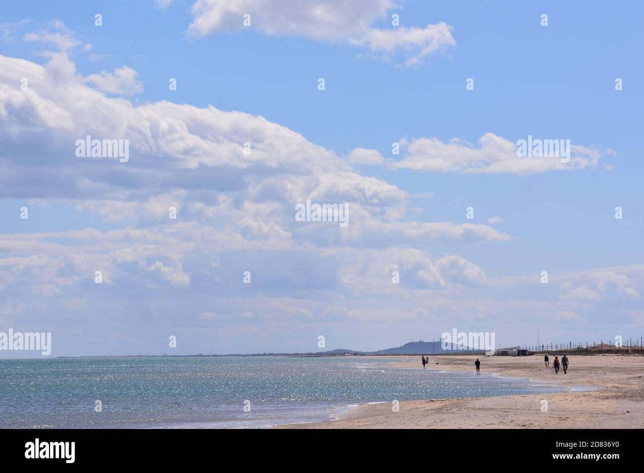 Empty mediterranean sand beach in south france Stock Photo - Alamy