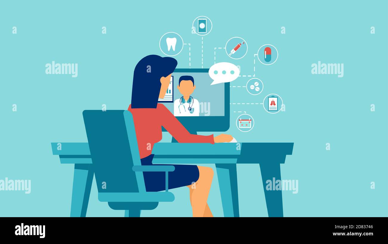 Male nurse talking female Stock Vector Images - Alamy