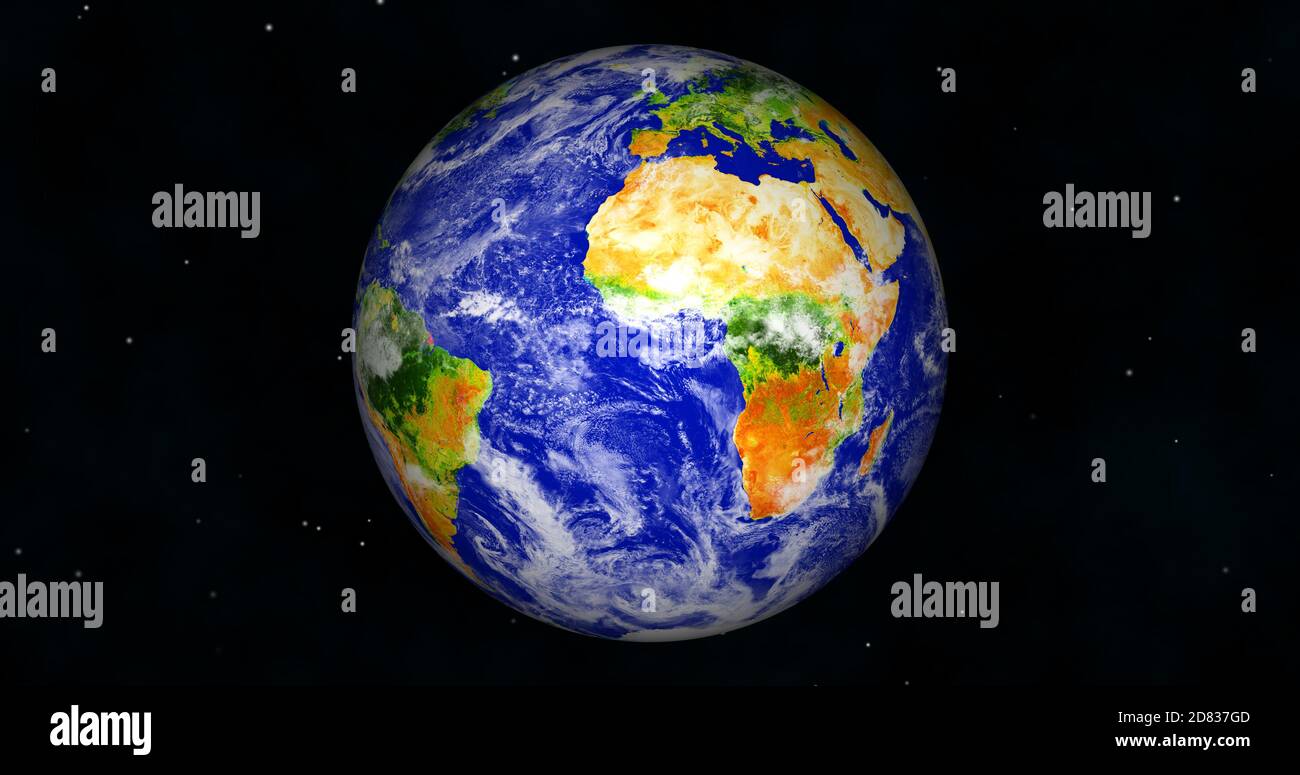 3d rendered photo realistic earth planet. Beautiful green earth planet ...