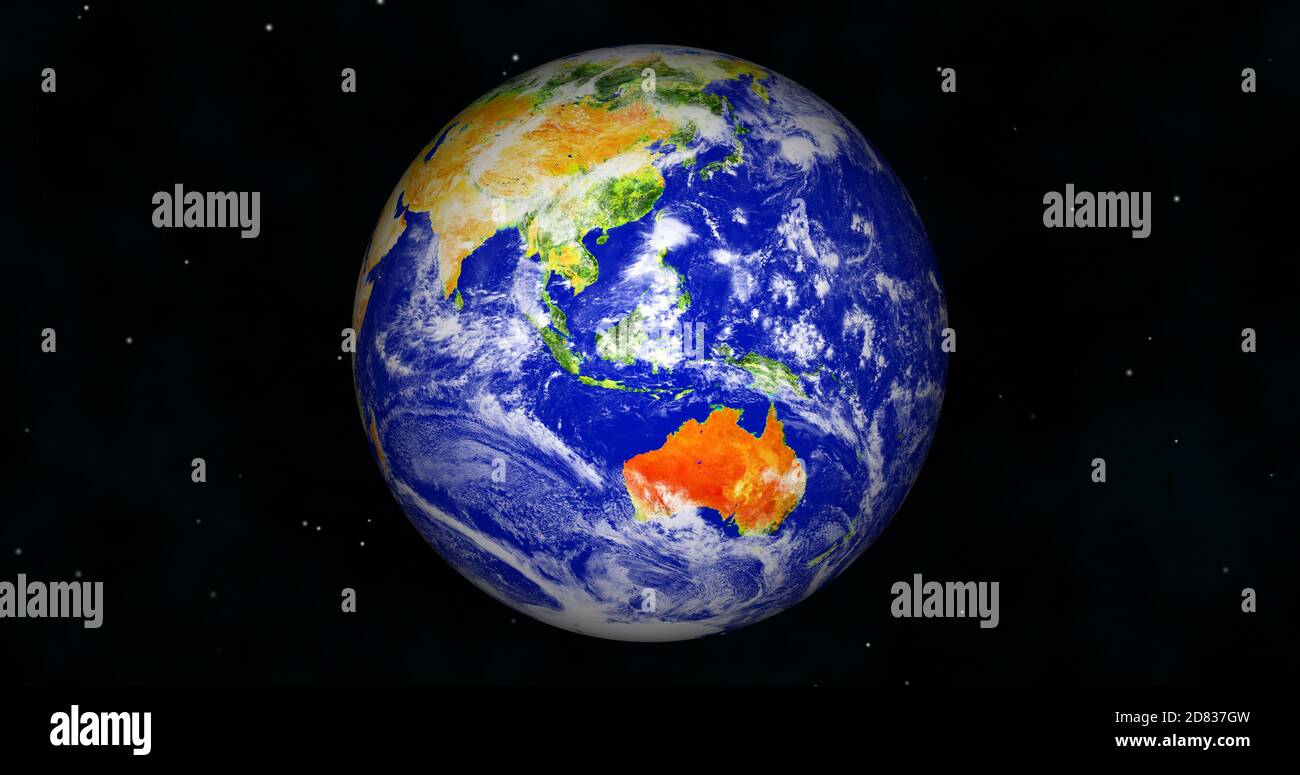 3d rendered photo realistic earth planet. Beautiful green earth planet ...