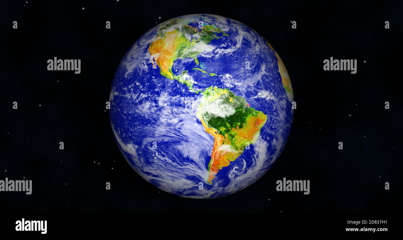 3d rendered photo realistic earth planet. Beautiful green earth planet ...