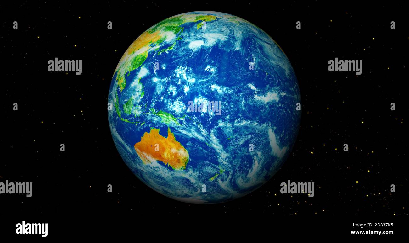 3d rendered photo realistic earth planet. Beautiful green earth planet ...