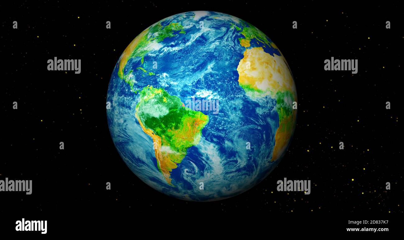 3d rendered photo realistic earth planet. Beautiful green earth planet ...