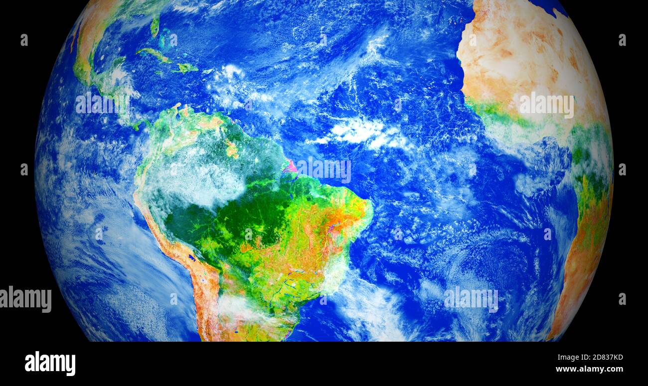 3d rendered photo realistic earth planet. Beautiful green earth planet ...