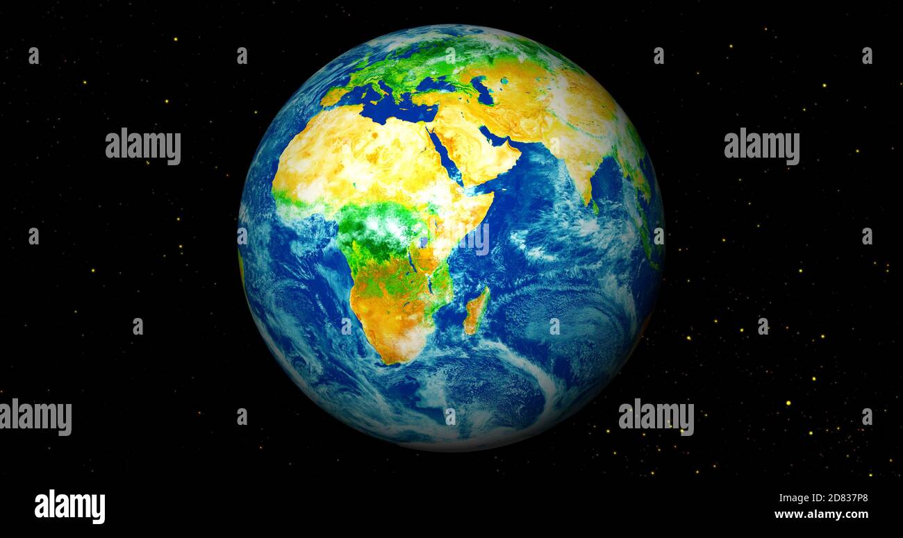 3d rendered photo realistic earth planet. Beautiful green earth planet ...