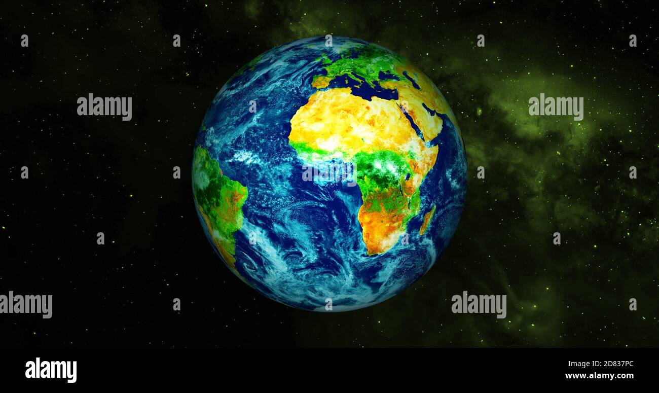 3d rendered photo realistic earth planet. Beautiful green earth planet ...