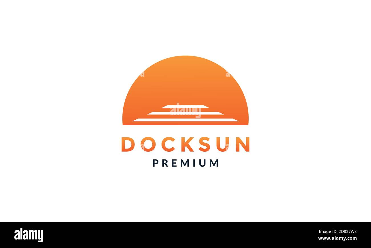 docks with sunset modern logo vector icon illustration Stock Vector ...