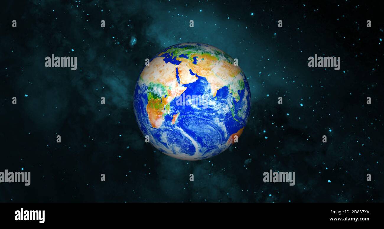 3d rendered photo realistic earth planet. Beautiful green earth planet ...