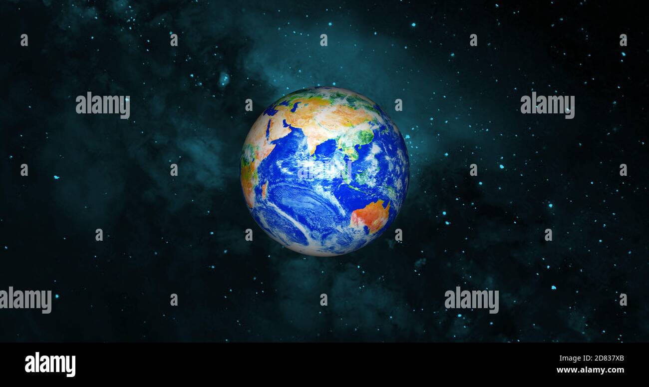3d rendered photo realistic earth planet. Beautiful green earth planet ...