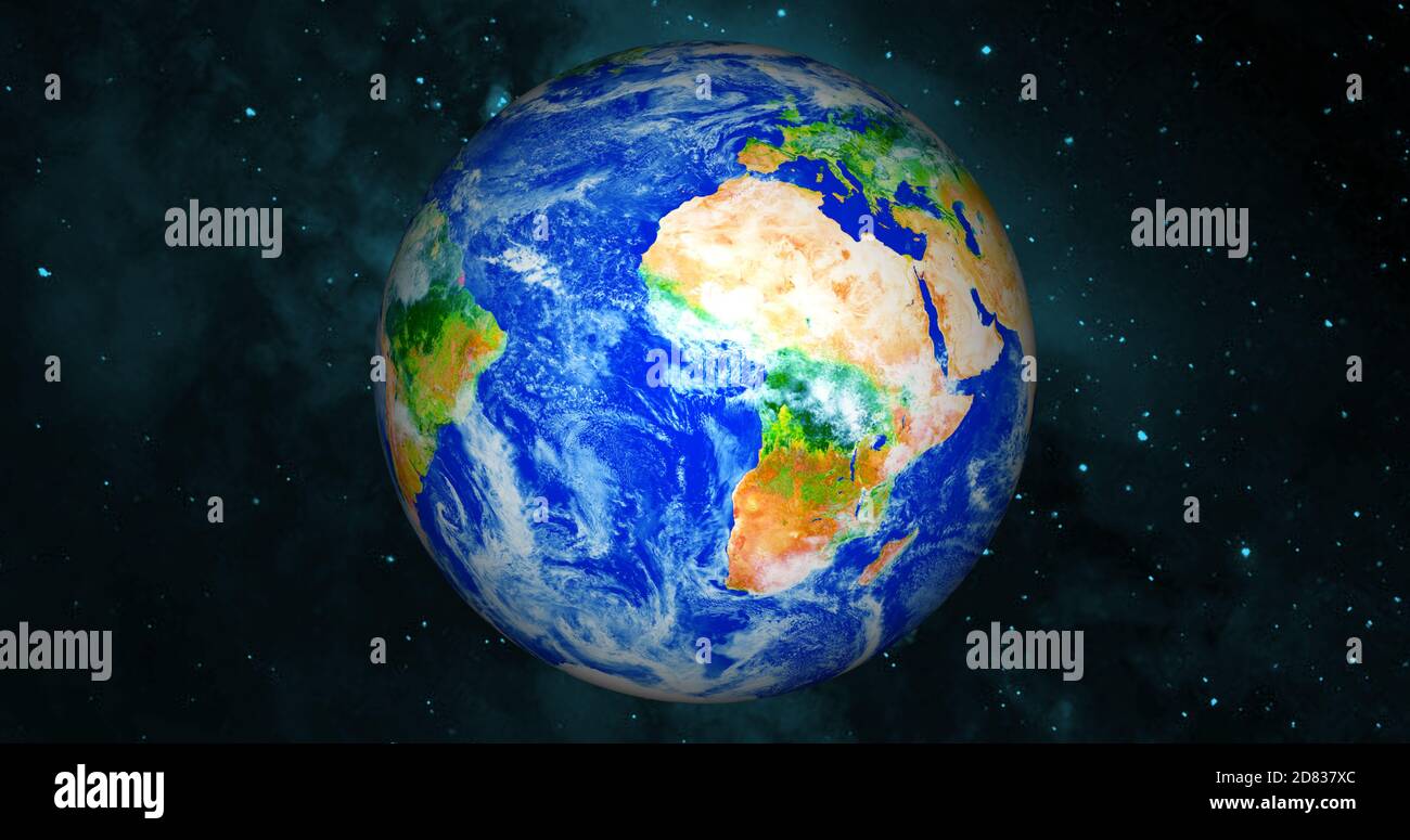 3d rendered photo realistic earth planet. Beautiful green earth planet ...