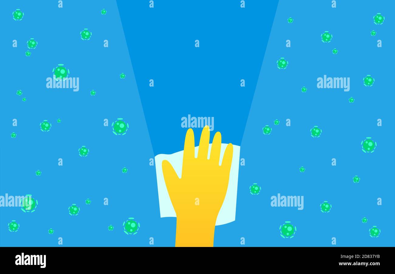 Sanitization Vector illustration in flat design with empty space Stock ...